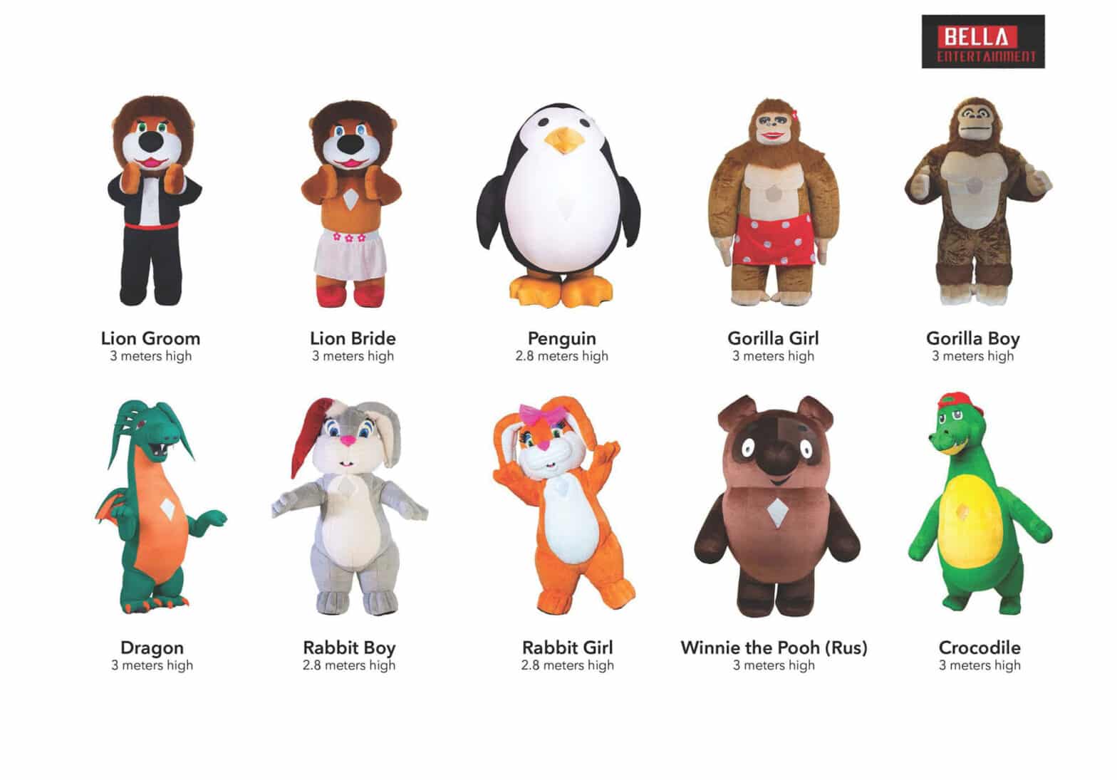 Hire Mascots in Dubai - Bella Entertainment Agency UAE